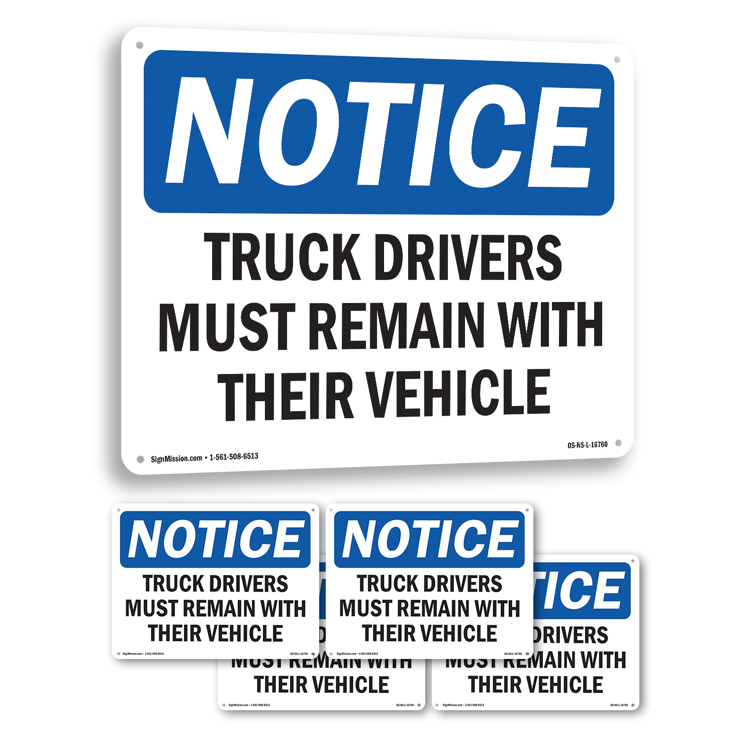 Truck Drivers Must Remain With Their Vehicle OSHA Notice Rigid Plastic ...