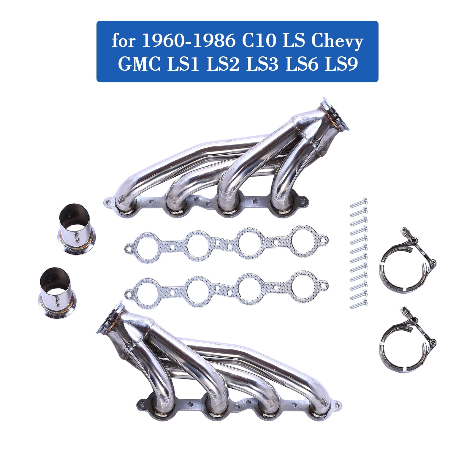 Truck Exhaust Headers for 60-86 C-10 LS Chevy GMC LS1 LS2 LS3 LS6 LS9 ...