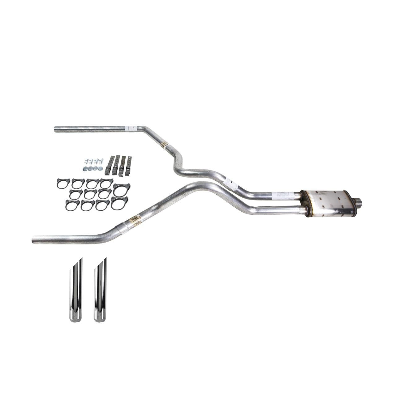 Truck Exhaust Kits - DIY dual exhaust system 2.25 SS pipe Glass Pack ...
