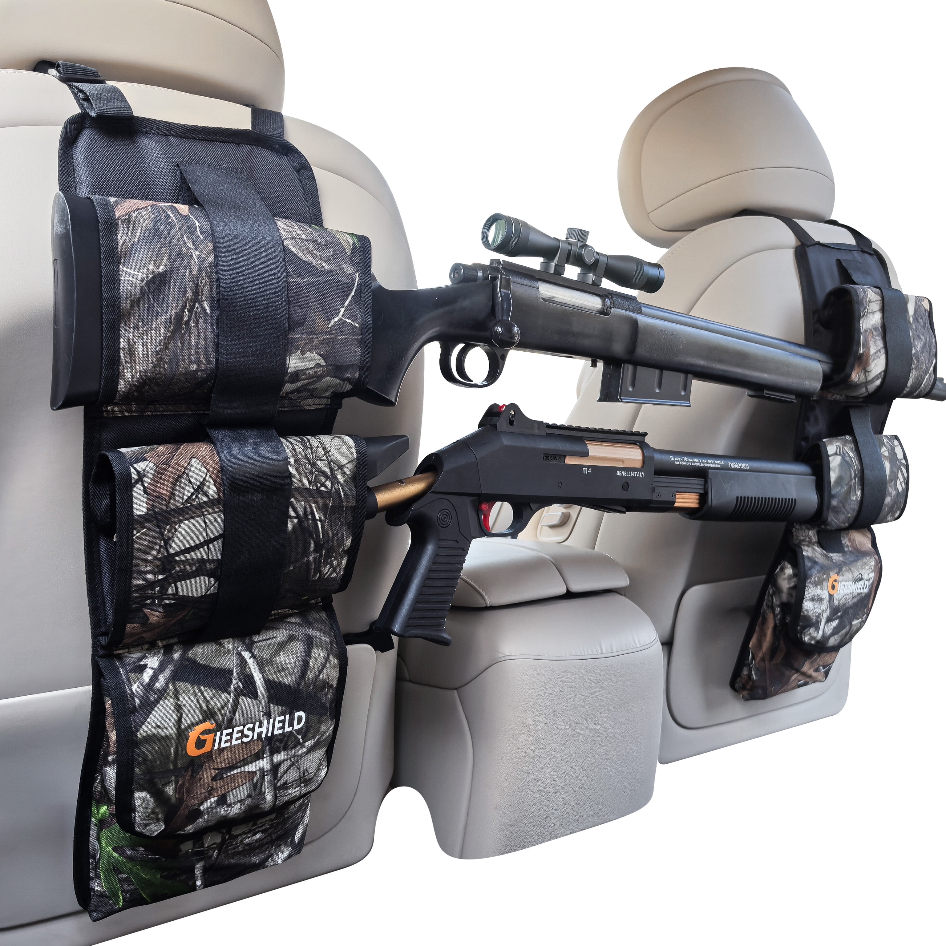 Truck Gun Rack（Set of 2）, Seat Back Gun Rack with Adjustable Straps ...