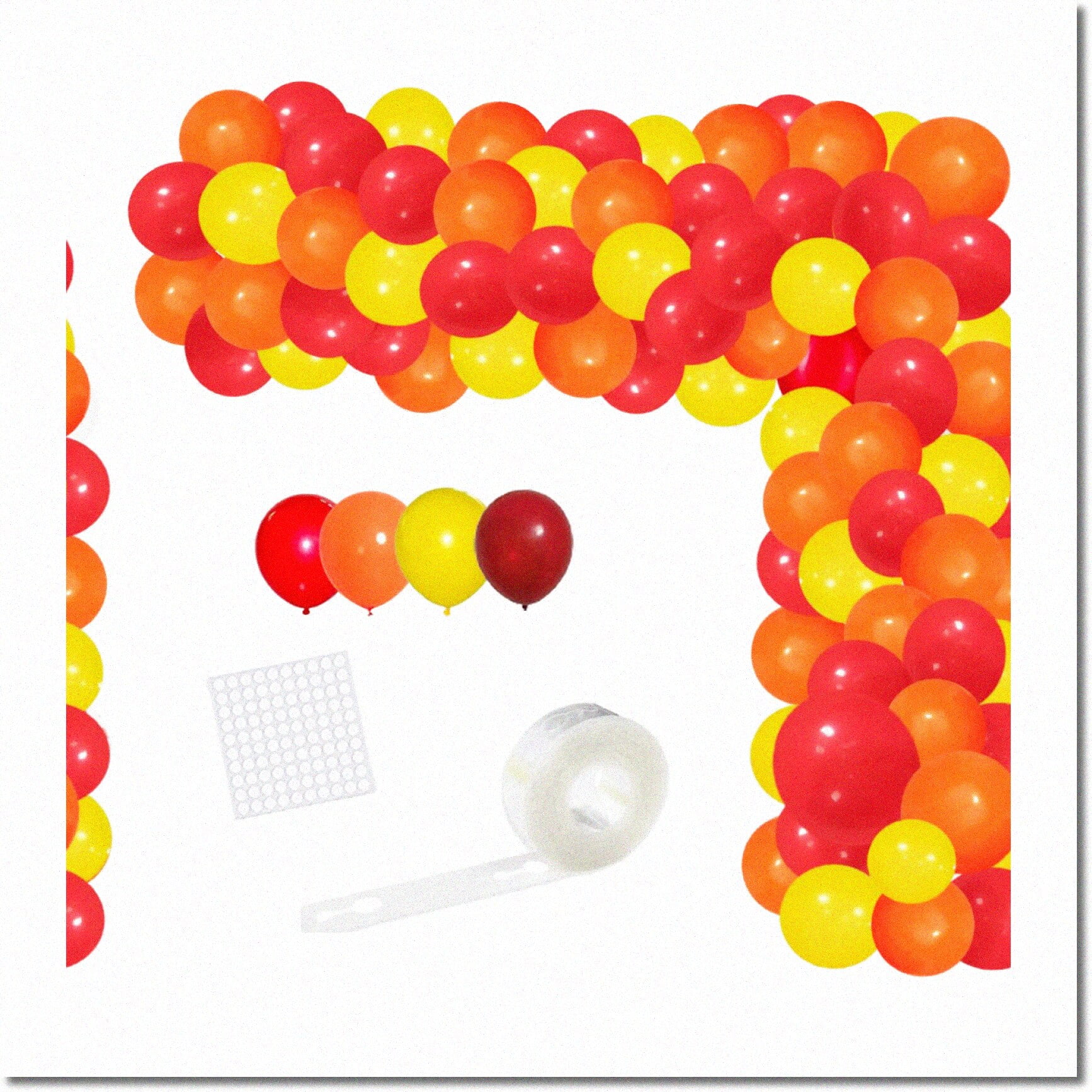 Truck Hero Balloon Fiesta - 122PCS Red, Yellow, Orange Balloon Garland ...