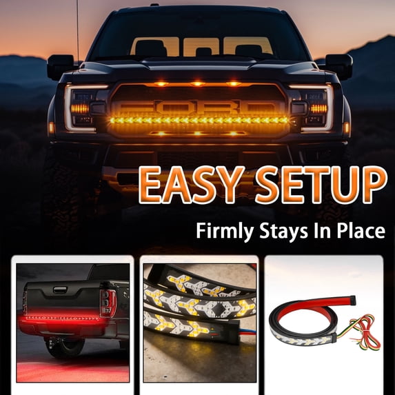 Truck LED Light Bar with Sequential Turn Signal, Brake Reverse Tail ...