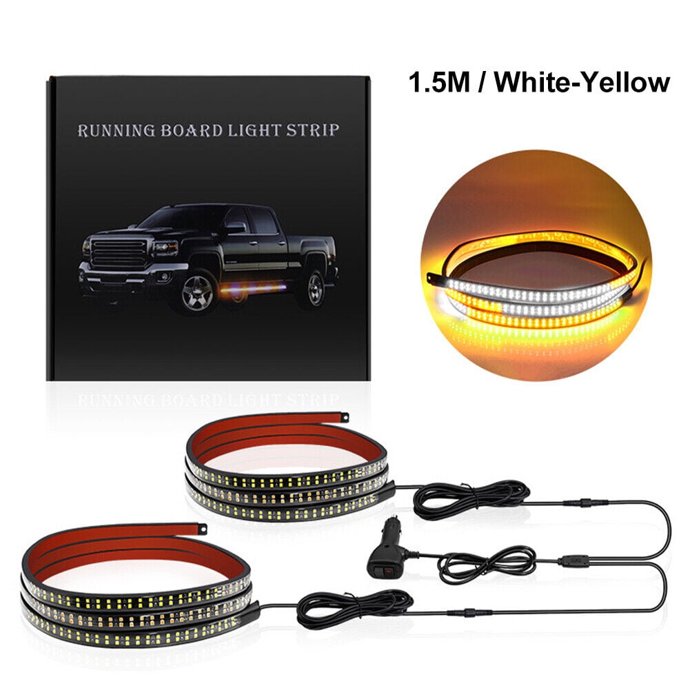 Truck LED Running Board Light 2 In 1 LED Strip Lights Sequential Amber ...