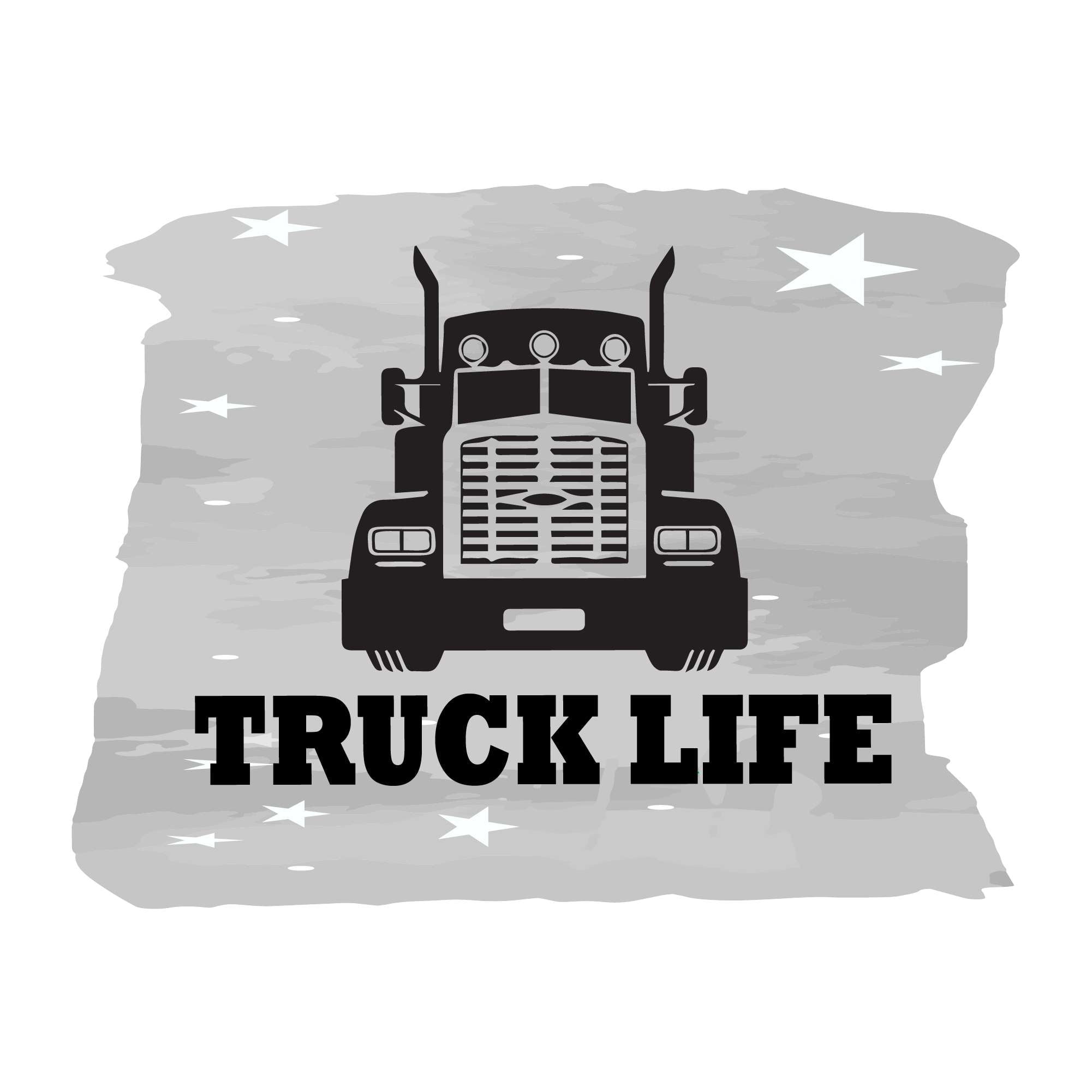 Truck Life Trucker Truck Heavy Duty Silhouette Vinyl Decal Wall Art ...