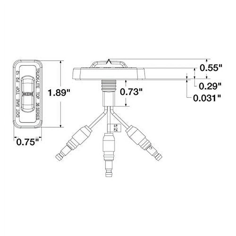 Truck-Lite 36203Y 36 Series Yellow Dual Function Flex-Lite LED ...