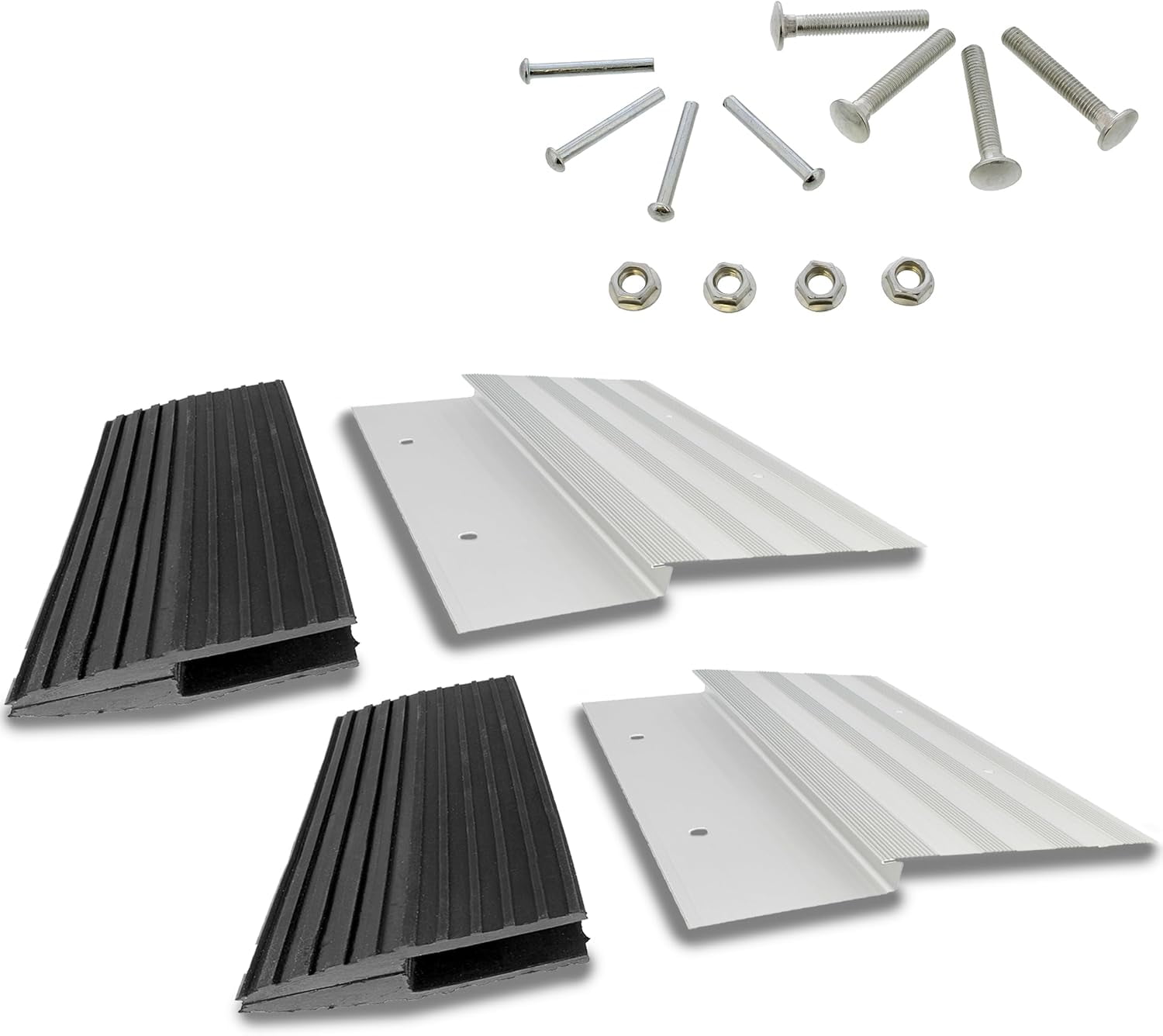Truck Loading Ramp Ends - 12in Aluminum Ramps Bracket and Rubber Feet ...