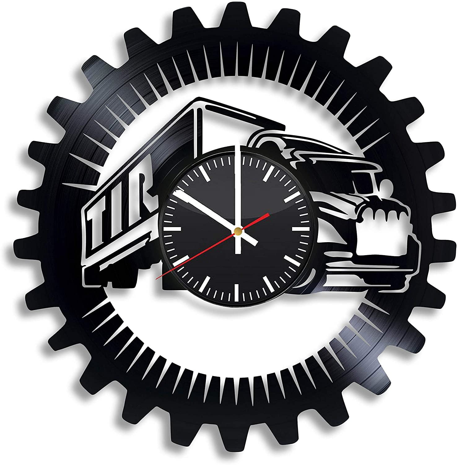 Truck Logistic Vinyl Wall Clock,Vinyl Record Clock Wall Art Unique Room ...