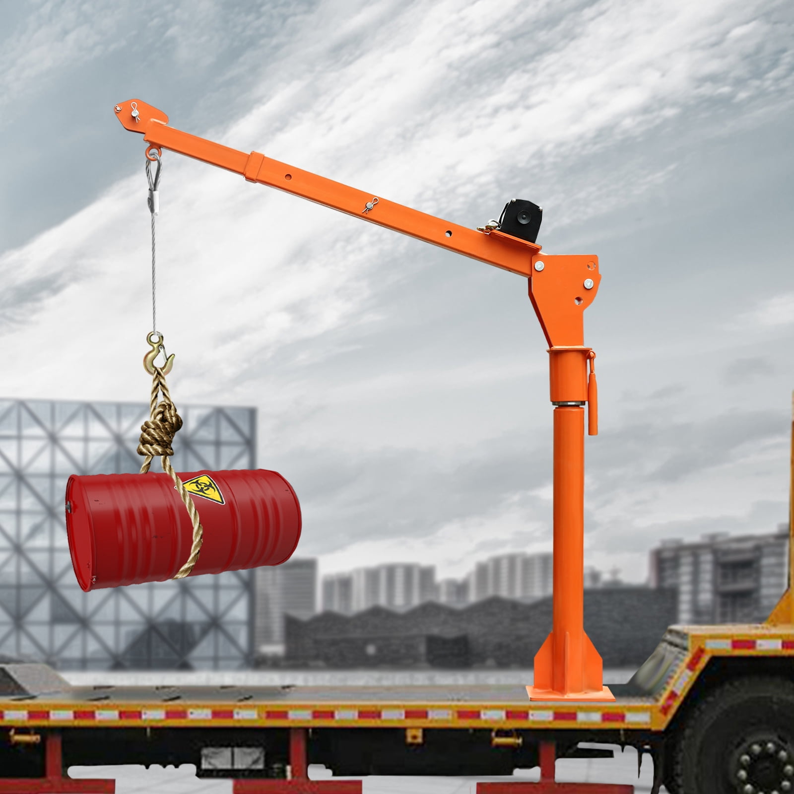 Truck-Mounted Crane Hoist 1100lbs Capacity, Adjustable Arm, Electric ...