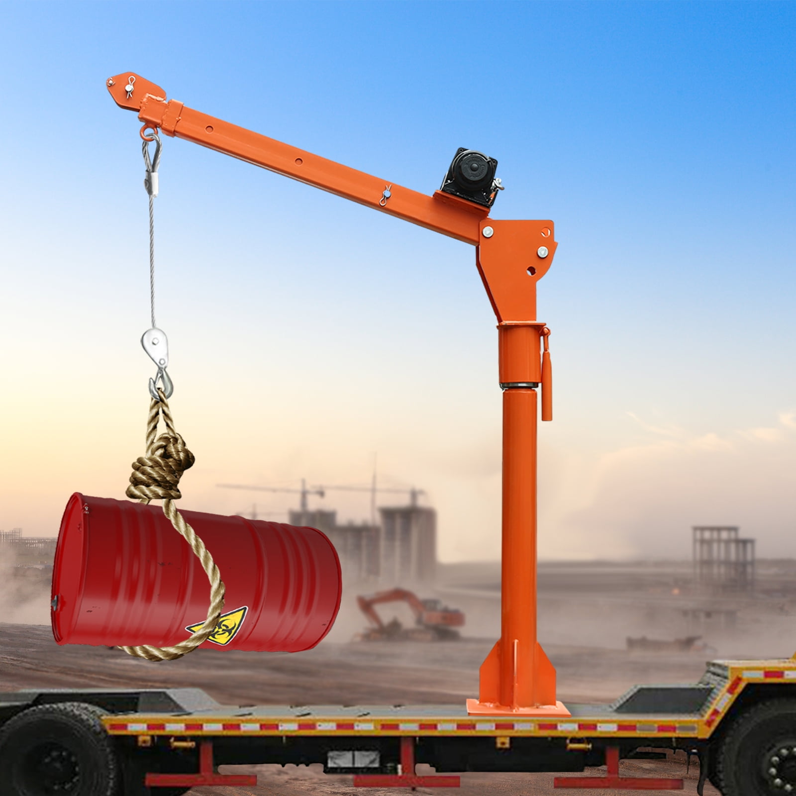 Truck-Mounted Crane Truck Crane 1100 lbs 360 Swivel w/ Wireless Control ...