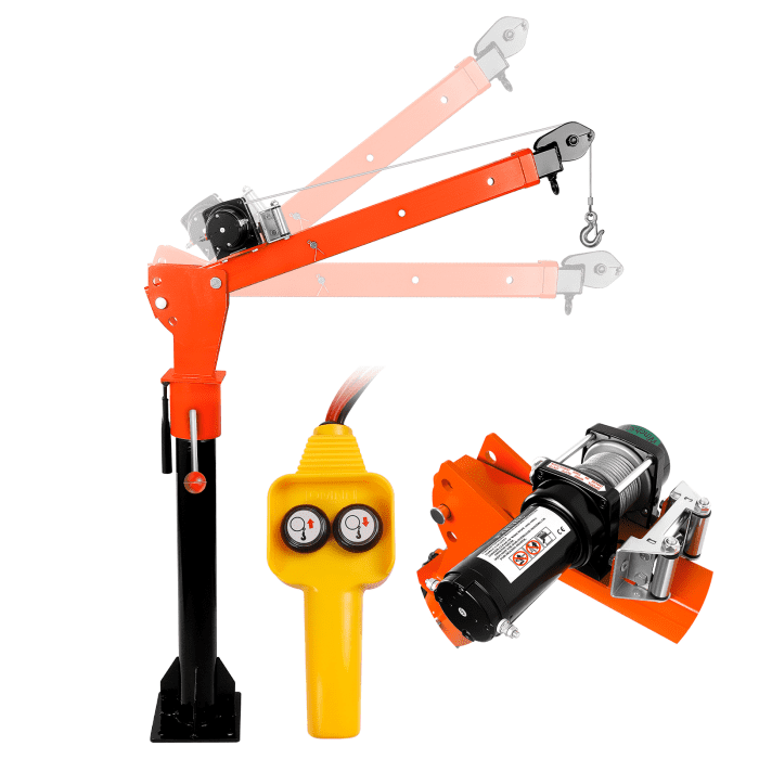 Truck-Mounted Jib Cranes, Heavy-Duty 1100LBS, 360° Flex Rotation, with ...