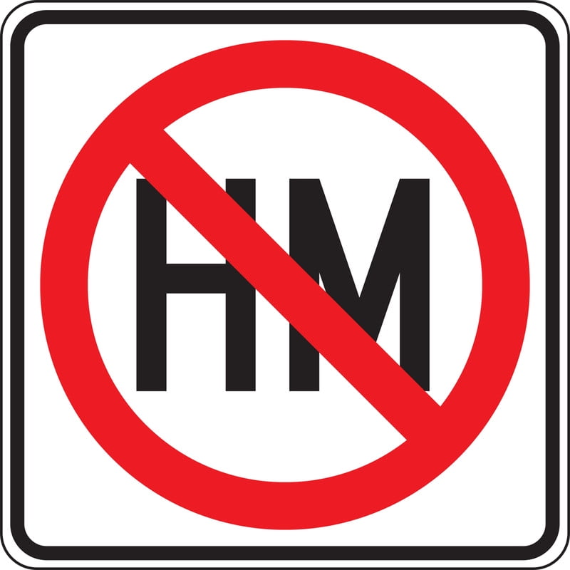 Truck Restriction Sign Hazardous Material Prohibition 12 Inch Tin Sign ...