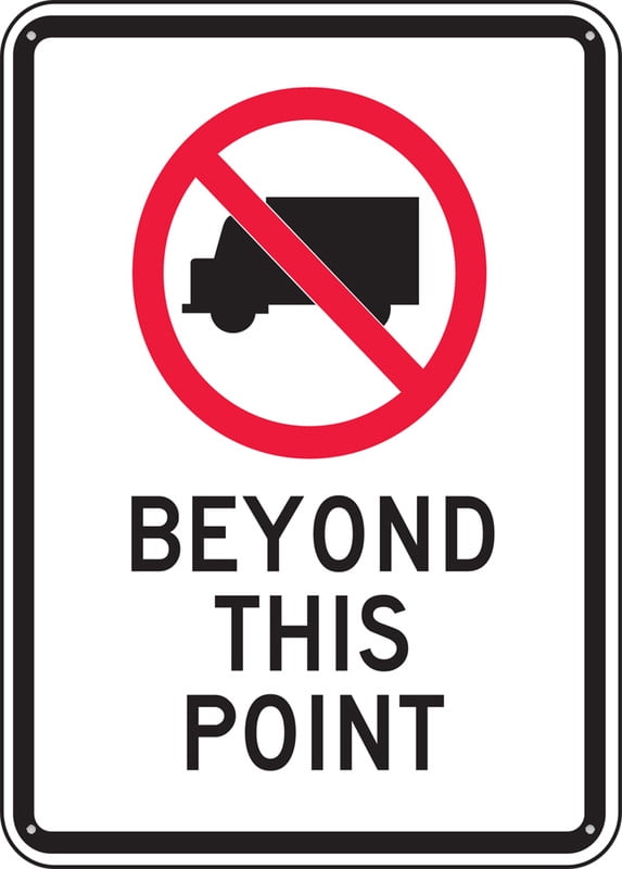 Truck Restriction Sign No Trucks Beyond This Point Outdoor Metal Sign ...