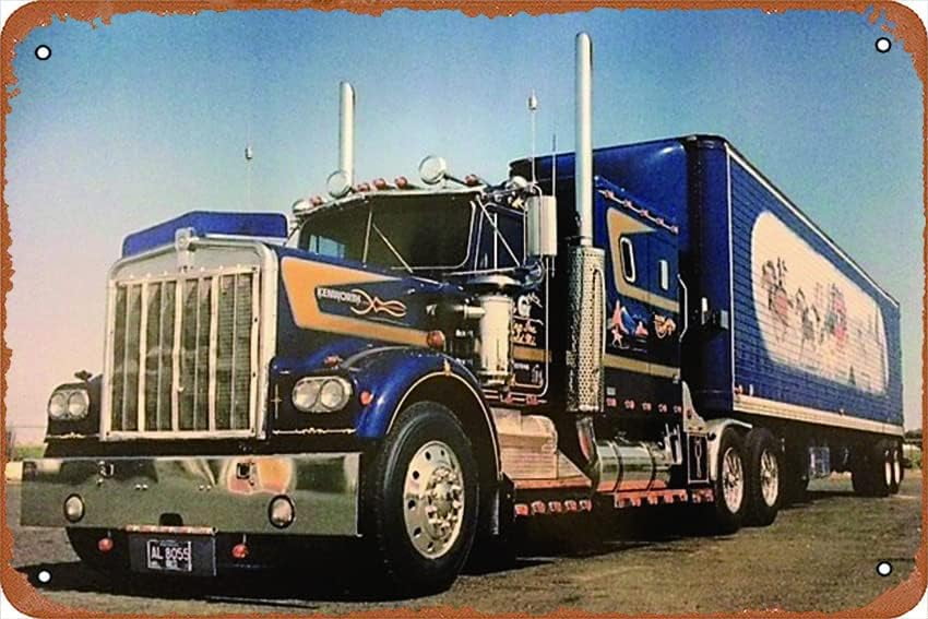 Truck Retro Tin Sign Durable Wall Art Decor Metal Sign Home Vintage ...