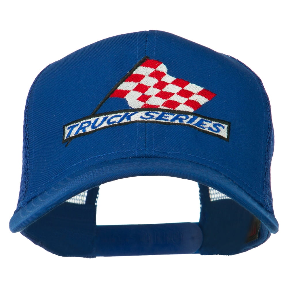 Truck Series Racing Flag Embroidered Mesh Back Cap - Royal OSFM ...