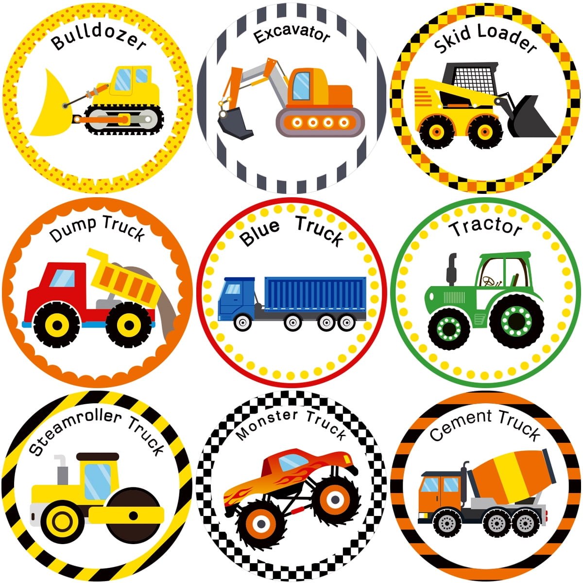 Transportation Theme Vehicle Truck Stickers for Kids, 500PCS Roll ...