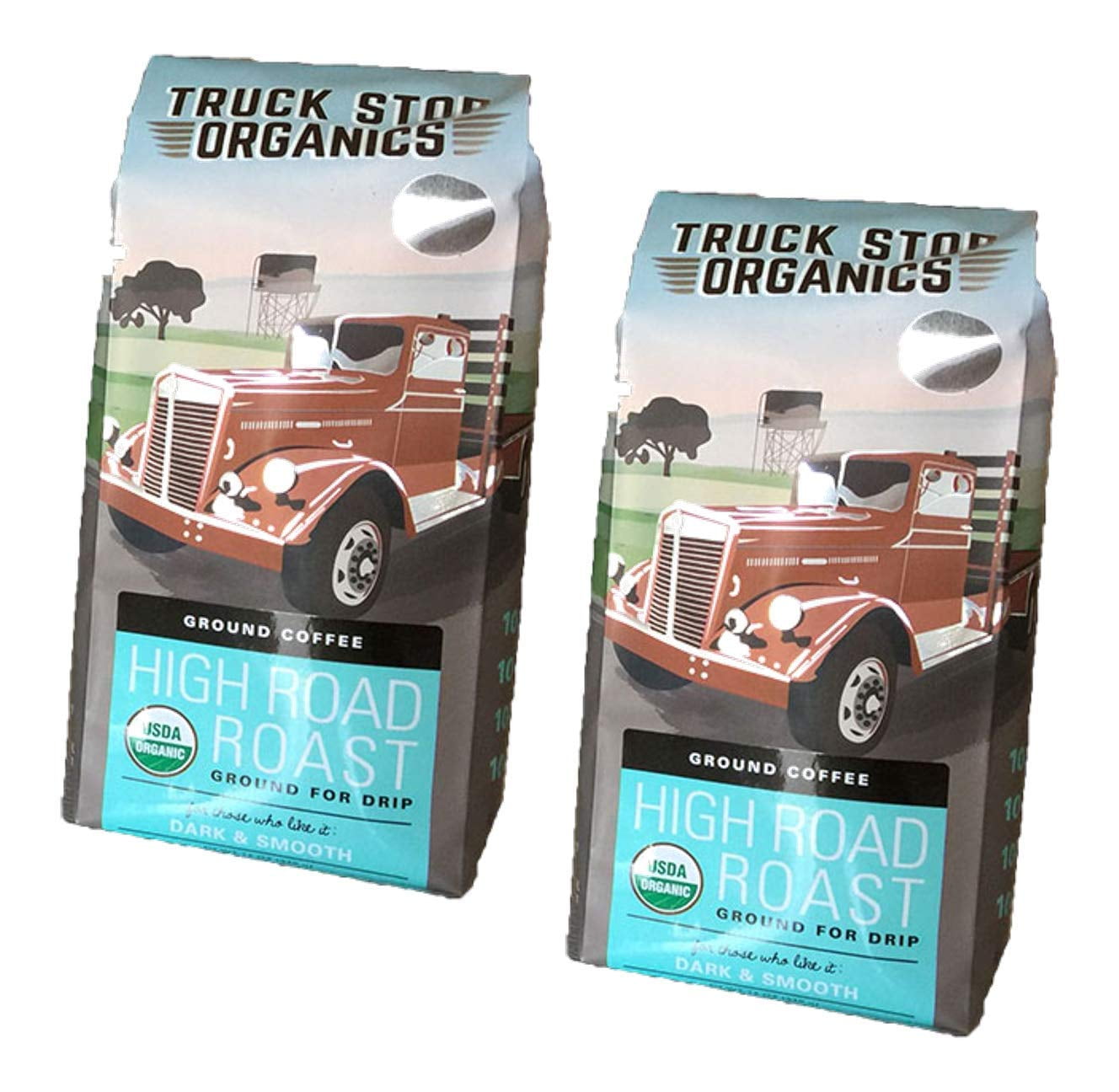 Truck Stop Organics USDA Organic Dark & Smooth Arabica Ground Coffee, 2 ...