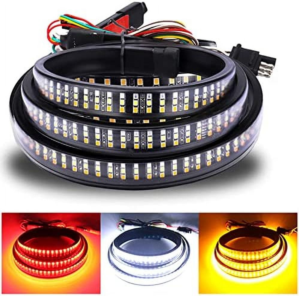 Truck Tailgate Light Bar 60" LED Strip with Red Running Brake White Reverse Sequential Amber ...