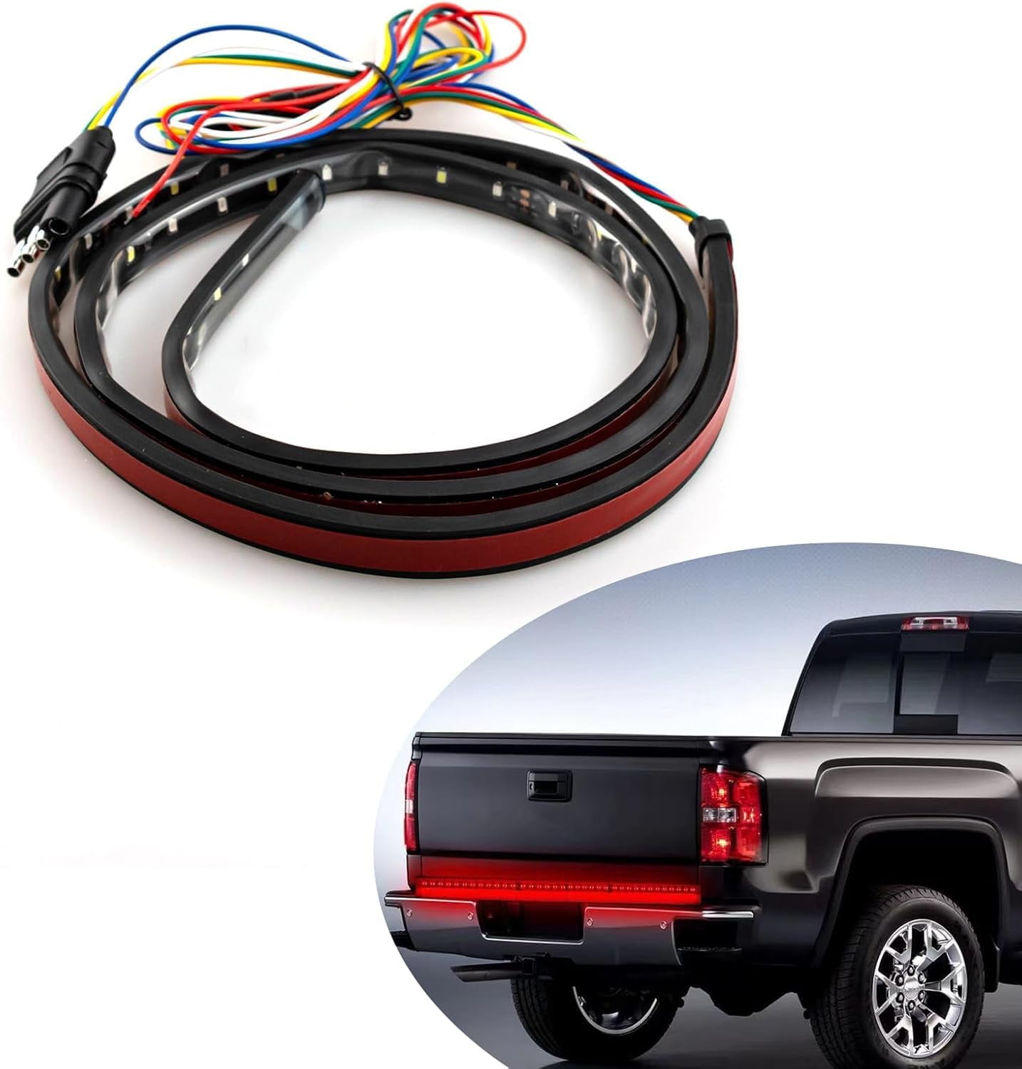 Truck Tailgate Light Bar,LED Single Row Safety Waterproof Light Strip ...
