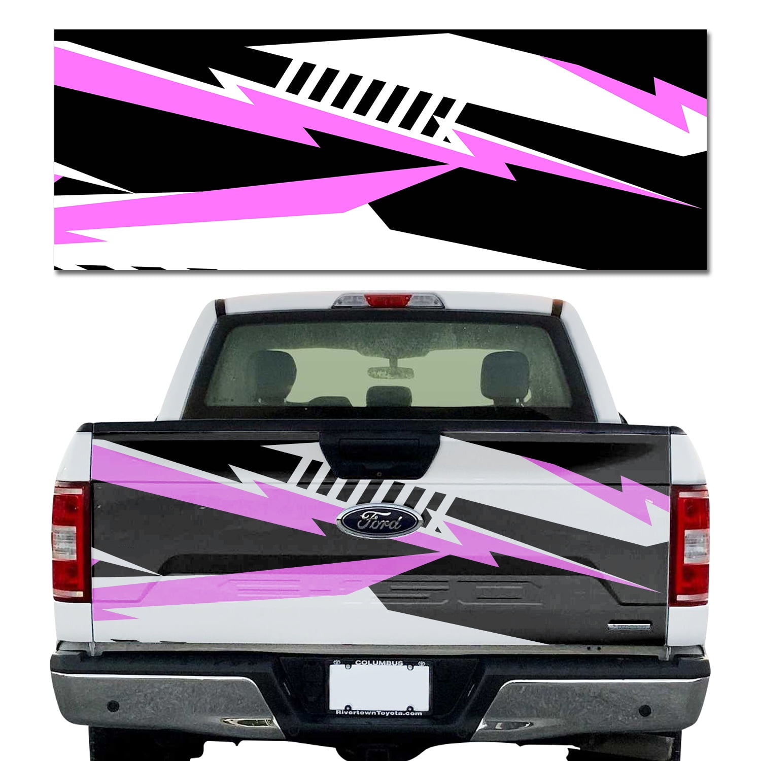 Truck Tailgate Wrap Bars and Bolts Pink HD Decal Graphics MightySkins ...