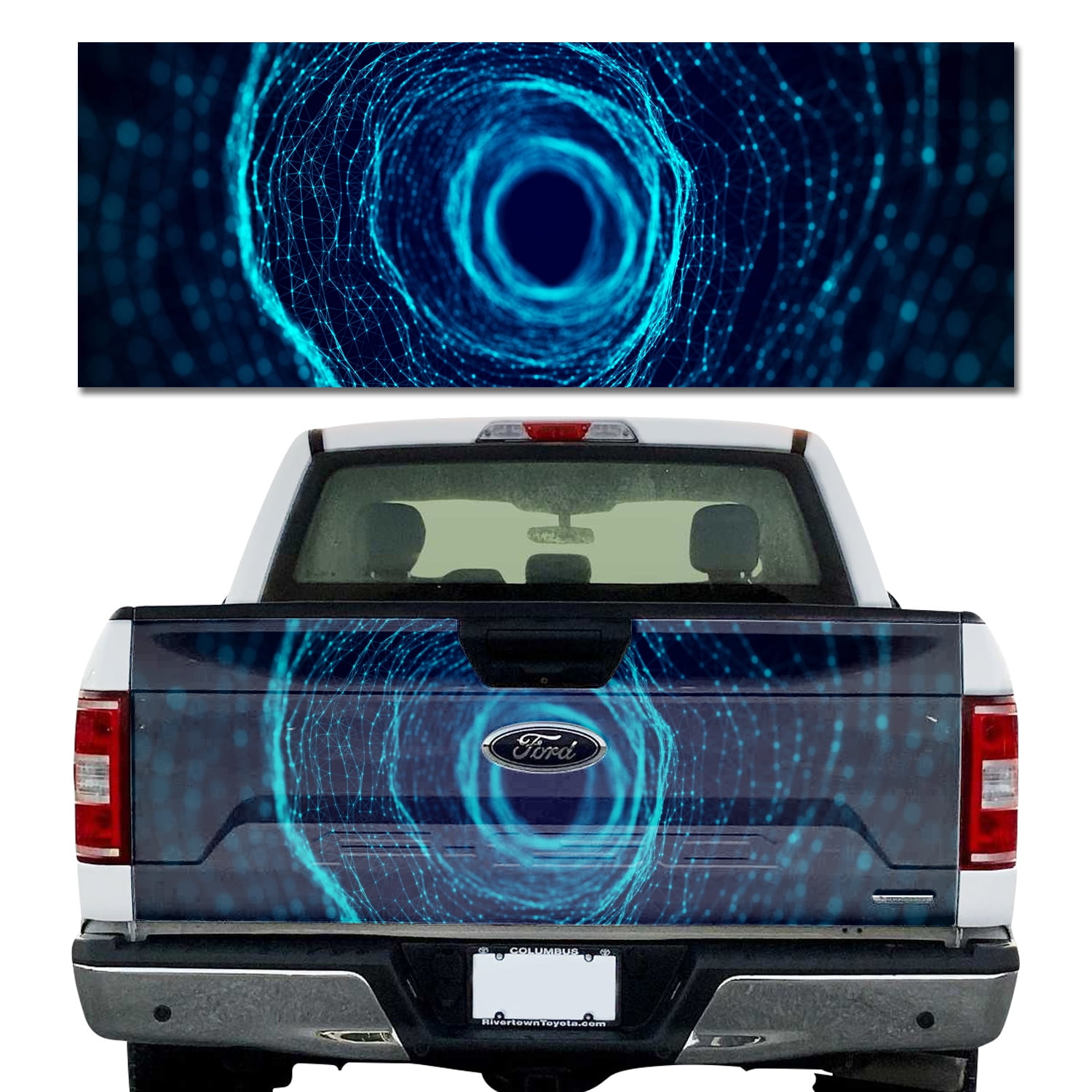 Truck Tailgate Wrap Blue Vortex HD Decal Graphics MightySkins ...