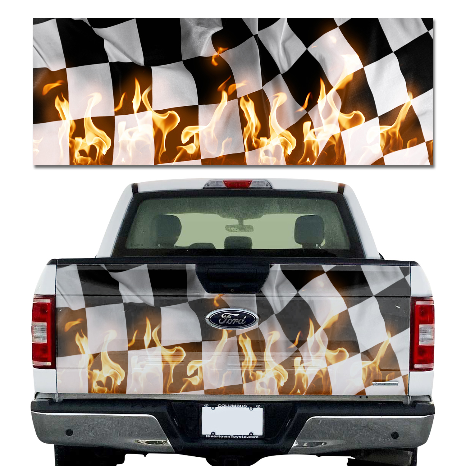 Truck Tailgate Wrap Burning Rubber HD Decal Graphics MightySkins ...