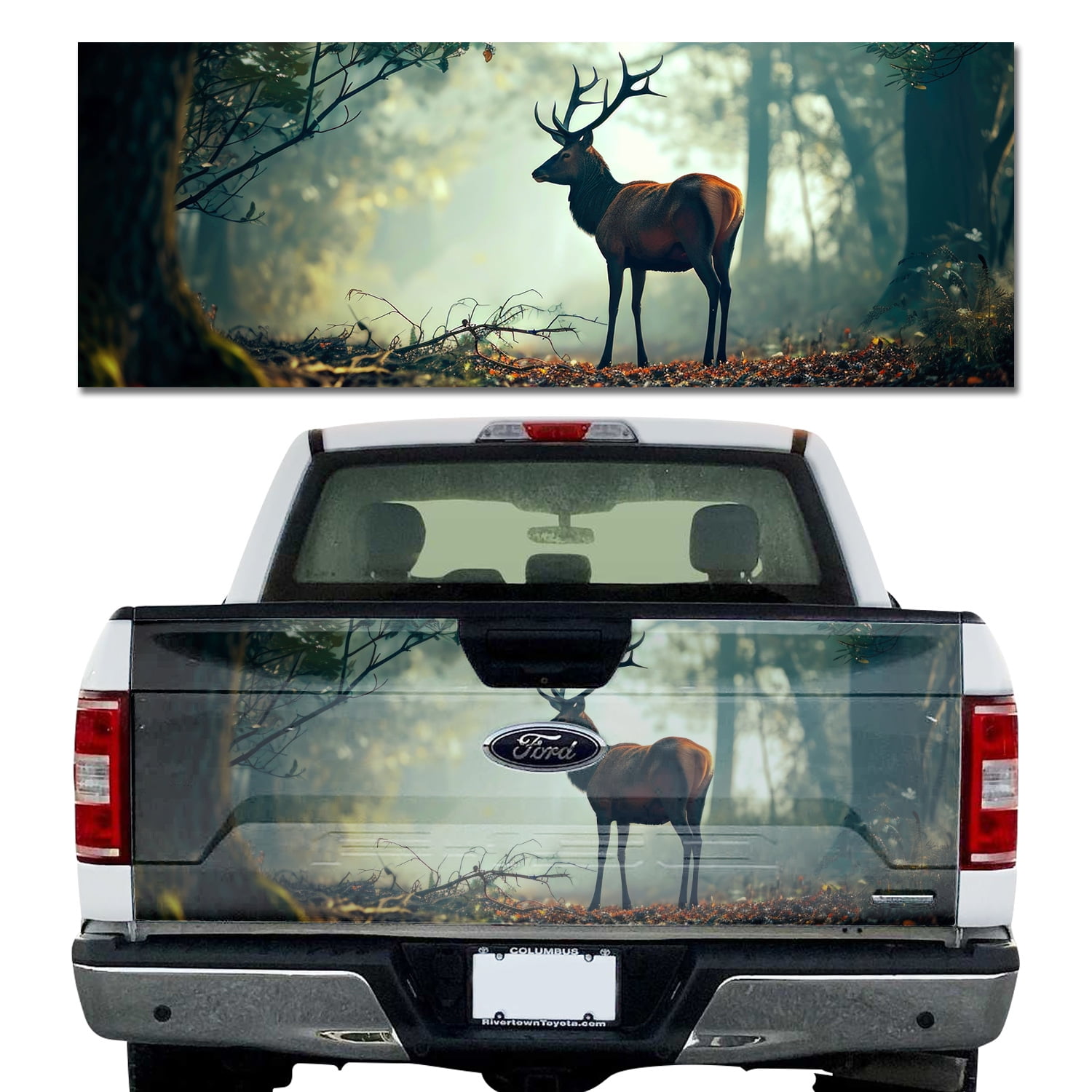 Truck Tailgate Wrap Deer in the Forest HD Decal Graphics MightySkins ...