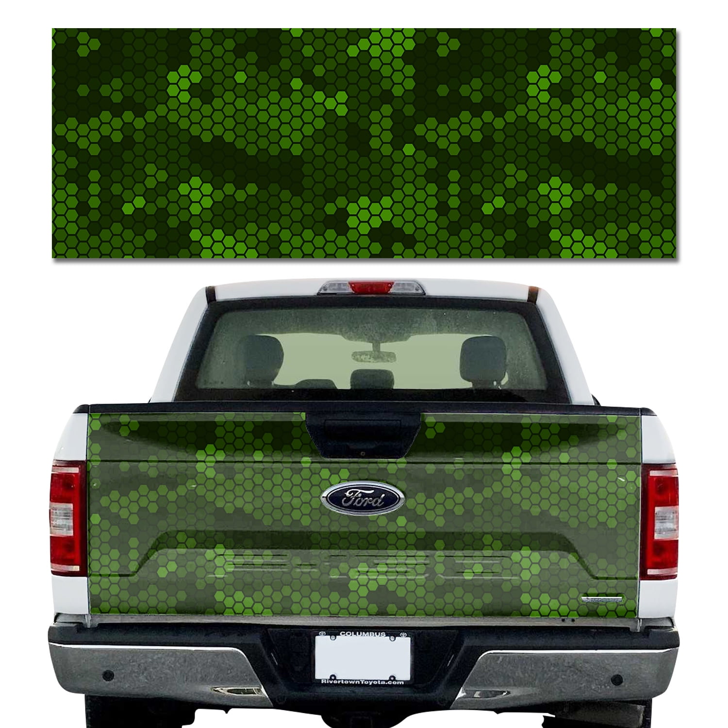 Truck Tailgate Wrap Green Hexa Camo HD Decal Graphics MightySkins ...
