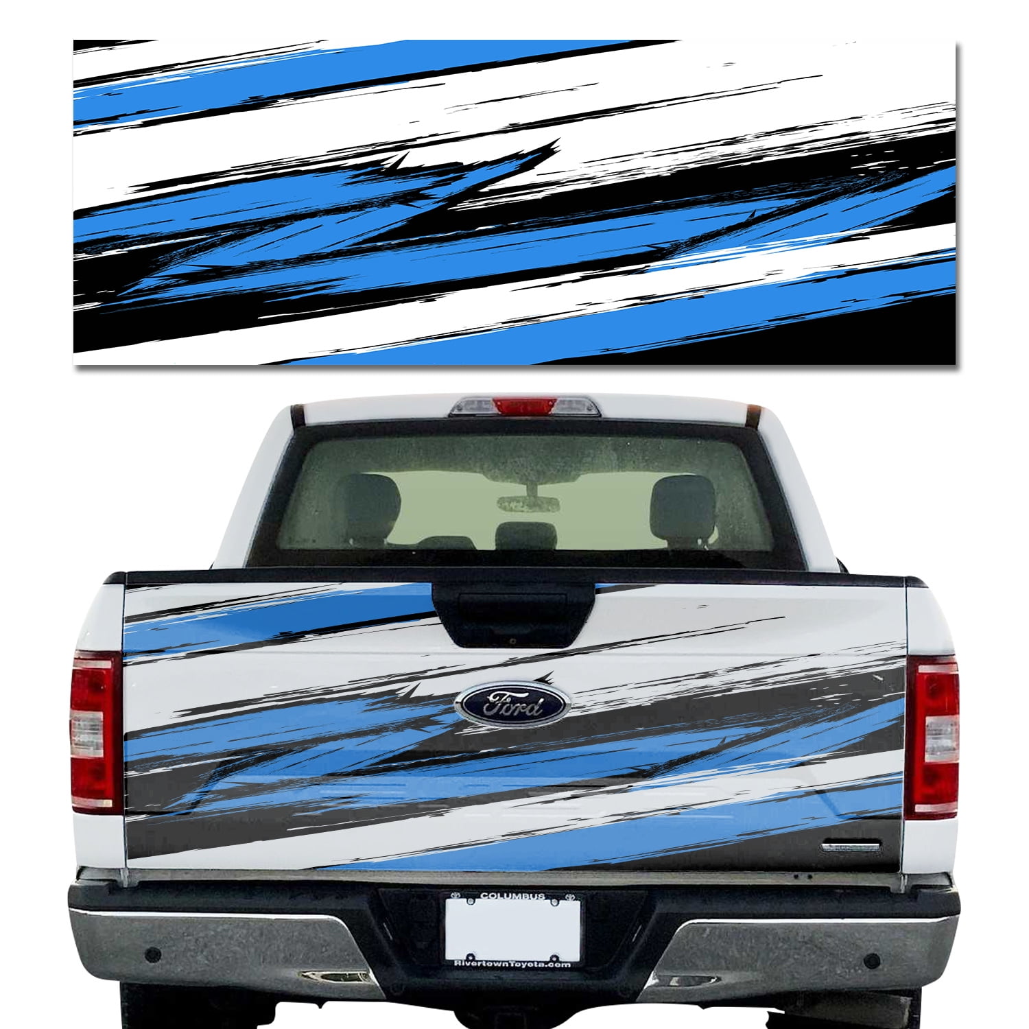 Truck Tailgate Wrap Grunge Stripe Blue HD Decal Graphics MightySkins ...