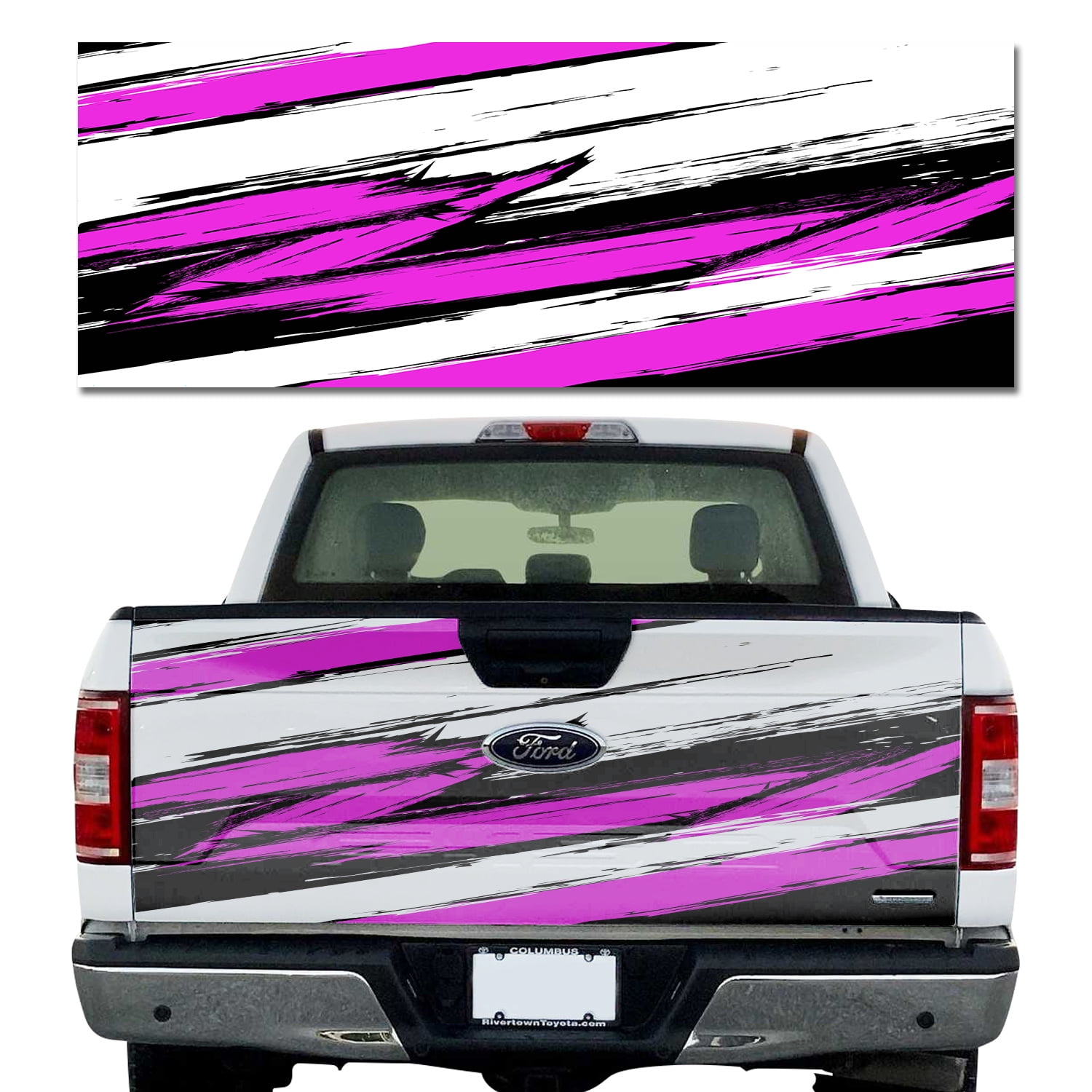 Truck Tailgate Wrap Grunge Stripe Magenta HD Decal Graphics MightySkins ...