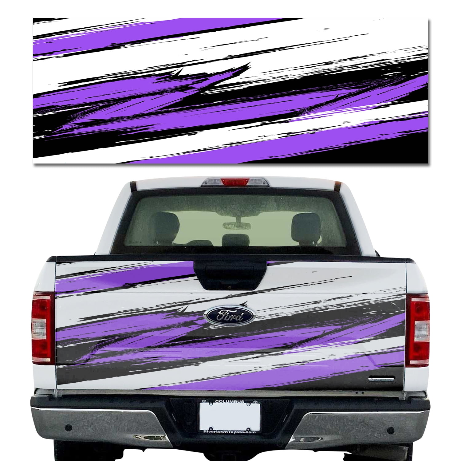 Truck Tailgate Wrap Grunge Stripe Purple HD Decal Graphics MightySkins ...