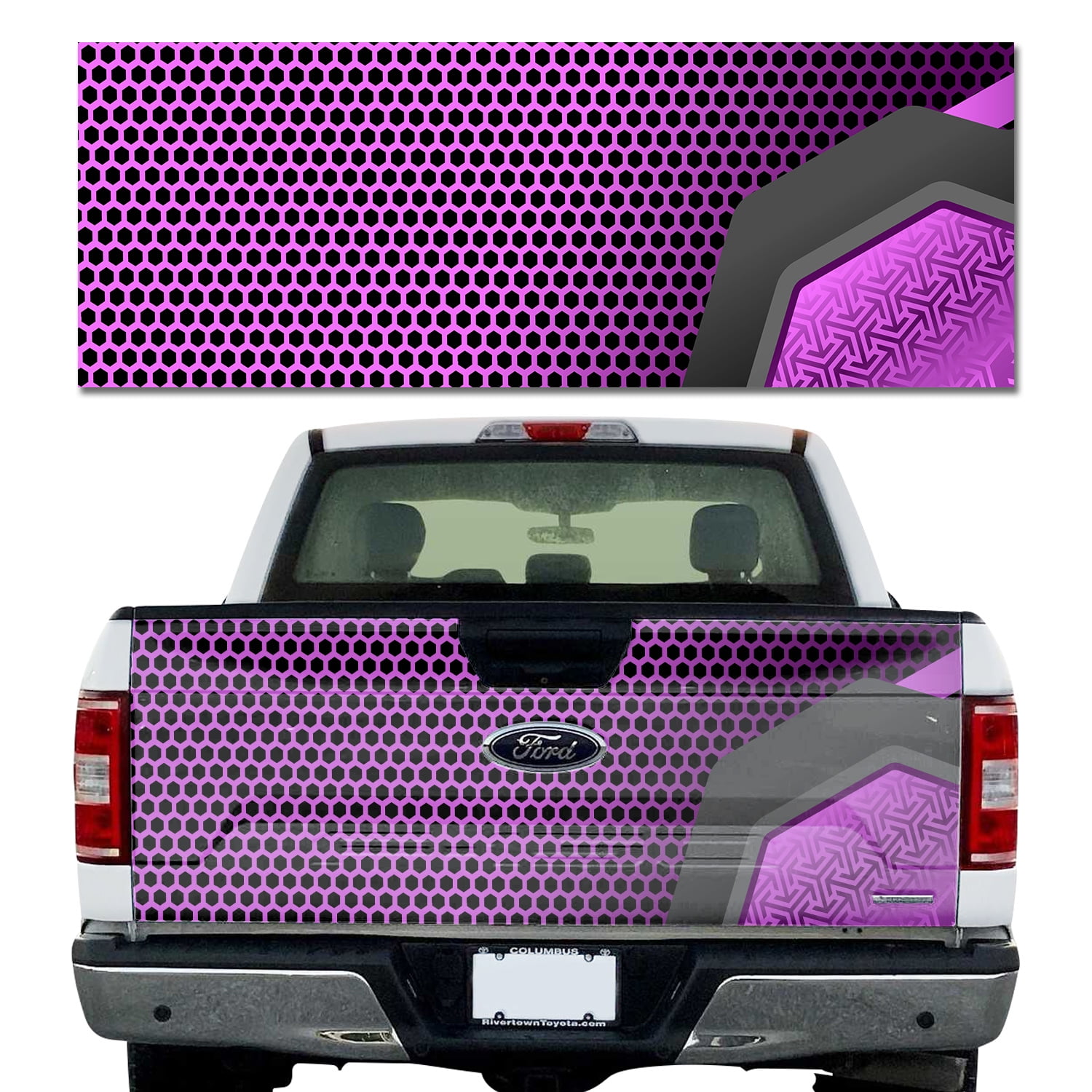 Truck Tailgate Wrap Hex Magenta HD Decal Graphics MightySkins ...