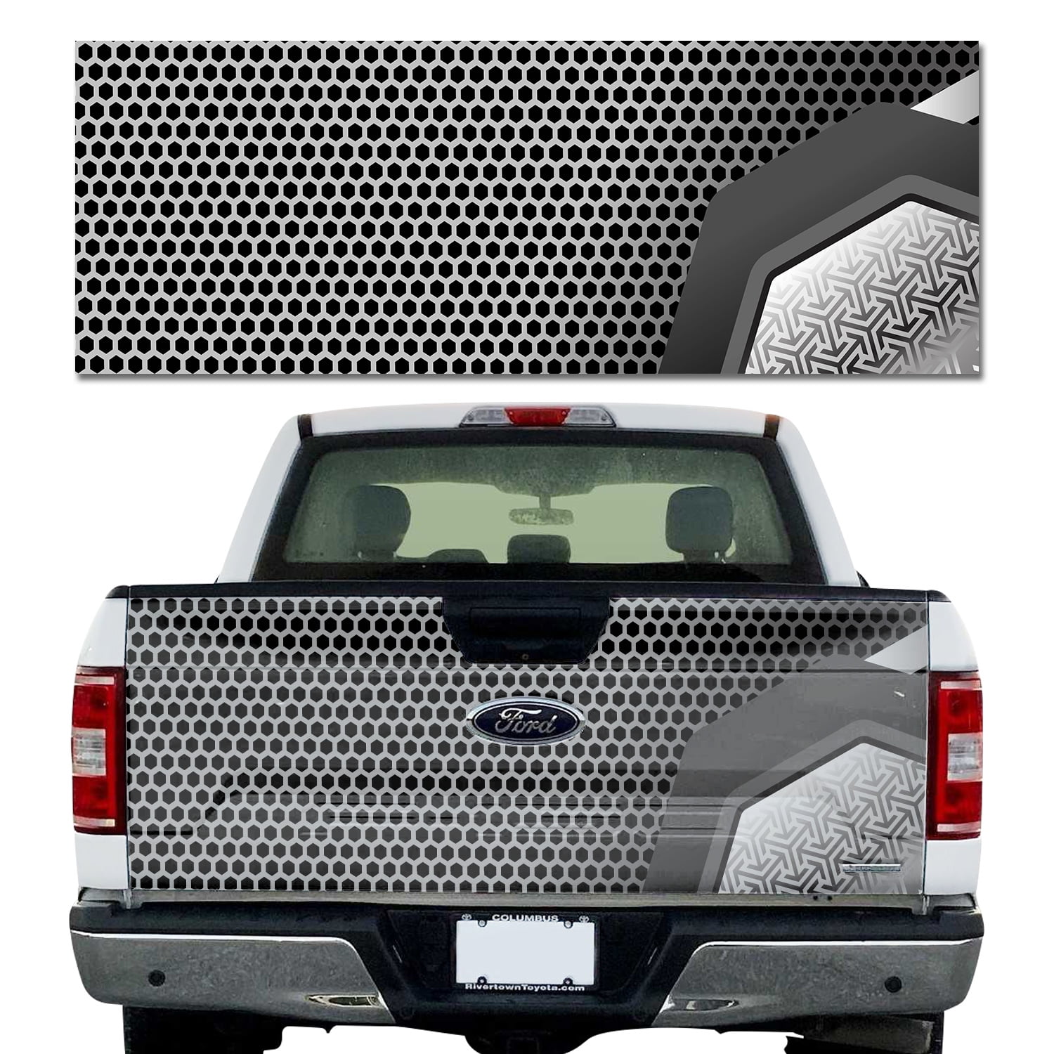 Truck Tailgate Wrap Hex Mono HD Decal Graphics MightySkins Professional ...