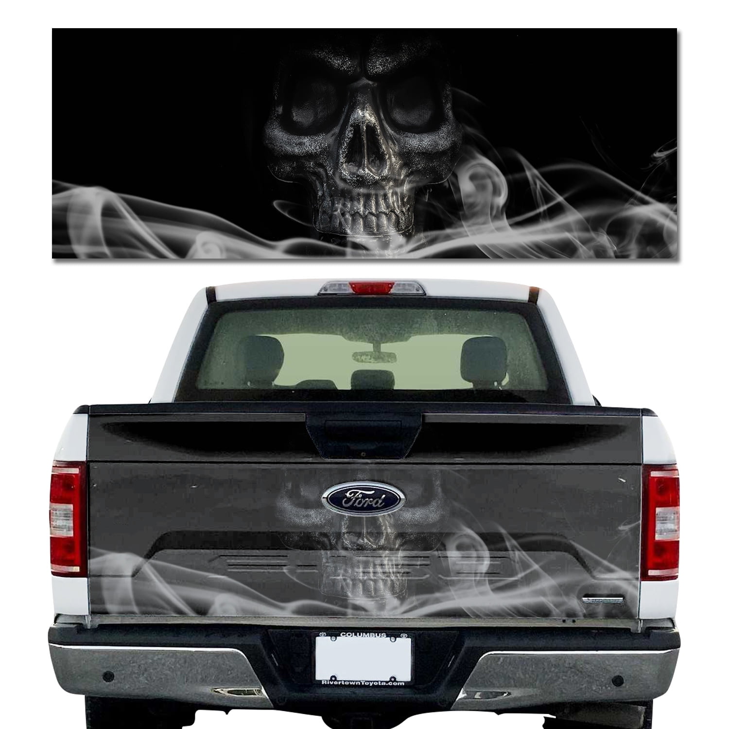 Truck Tailgate Wrap Ominous Skull HD Decal Graphics MightySkins ...