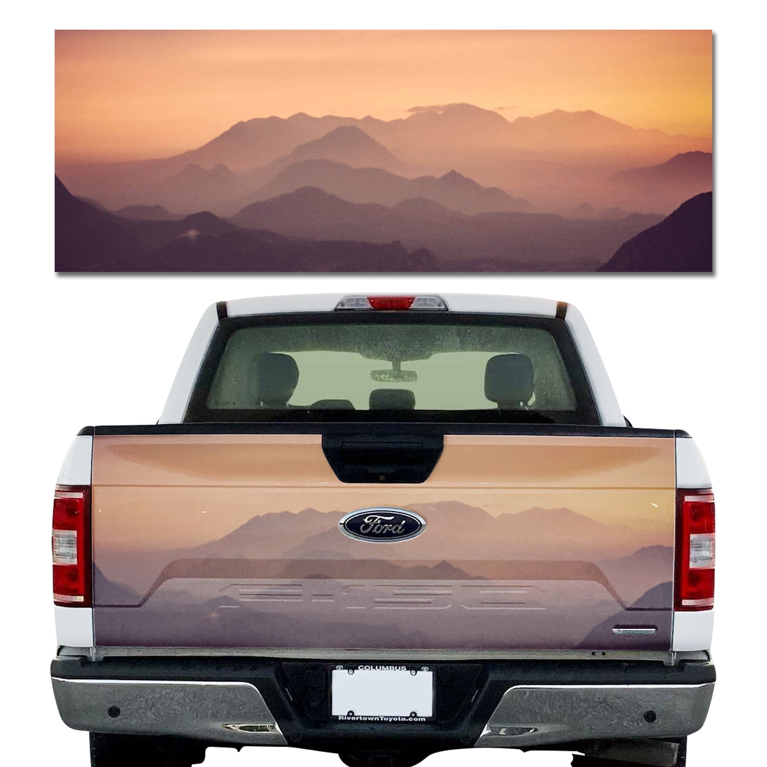 Truck Tailgate Wrap Painted Mountains HD Decal Graphics MightySkins ...