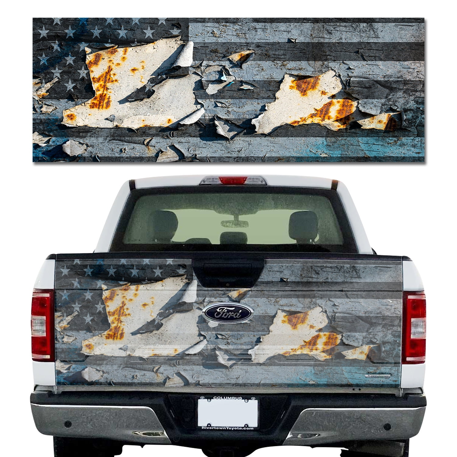 Truck Tailgate Wrap Peeling Flag HD Decal Graphics MightySkins ...