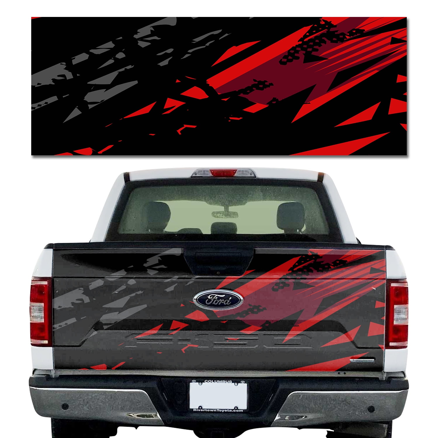 Truck Tailgate Wrap Red Shatter HD Decal Graphics MightySkins ...