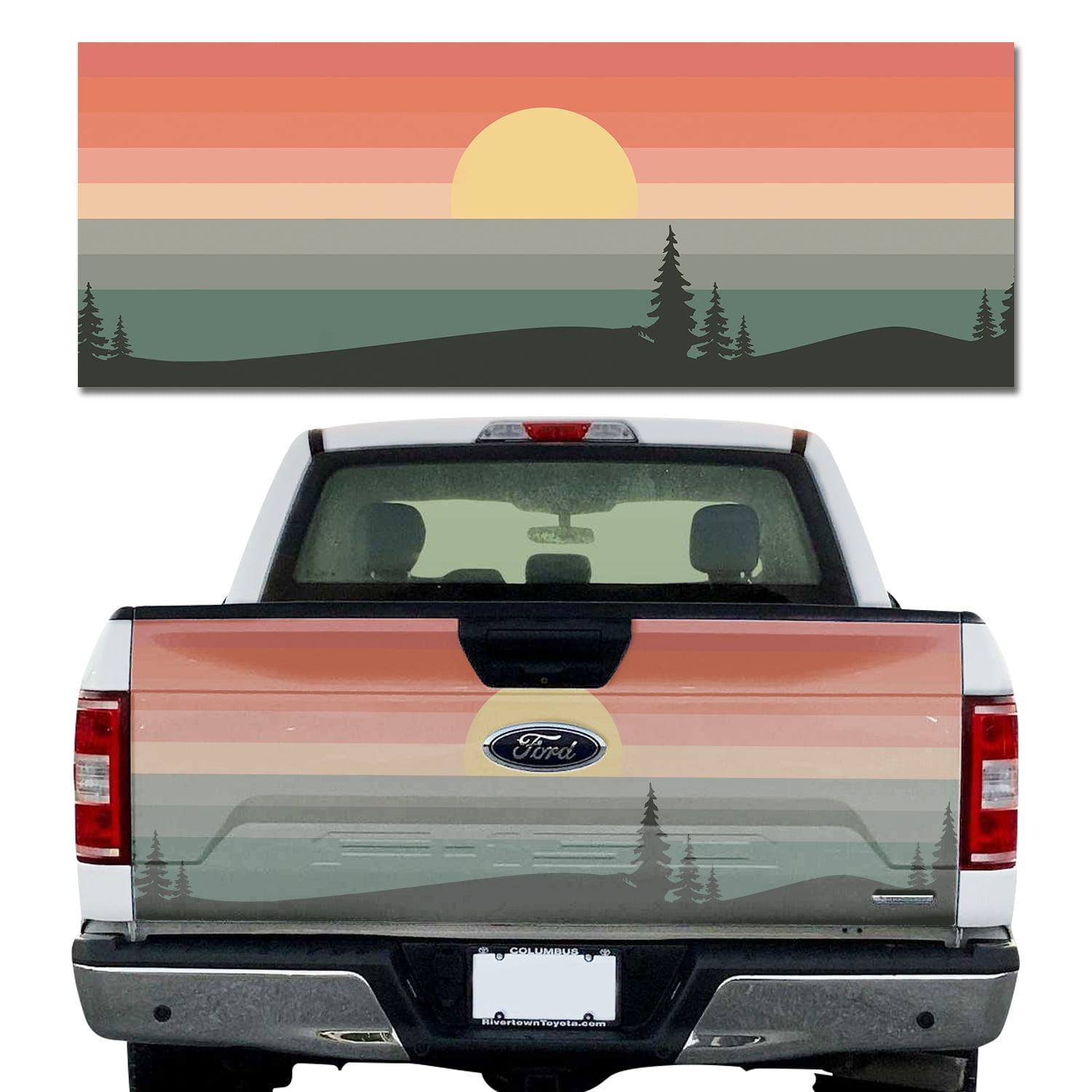 Truck Tailgate Wrap Sunset Forest HD Decal Graphics MightySkins ...