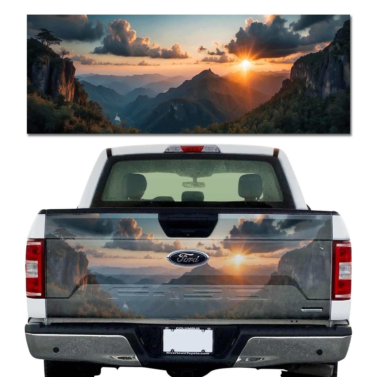 Truck Tailgate Wrap Sunset Mountains HD Decal Graphics MightySkins ...