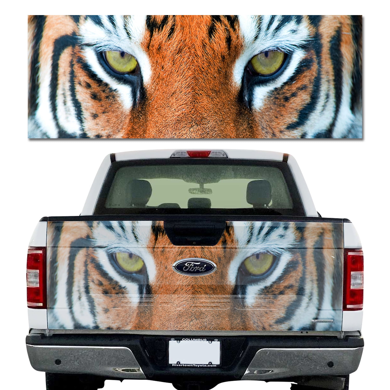 Truck Tailgate Wrap Tiger Eyes HD Decal Graphics MightySkins ...