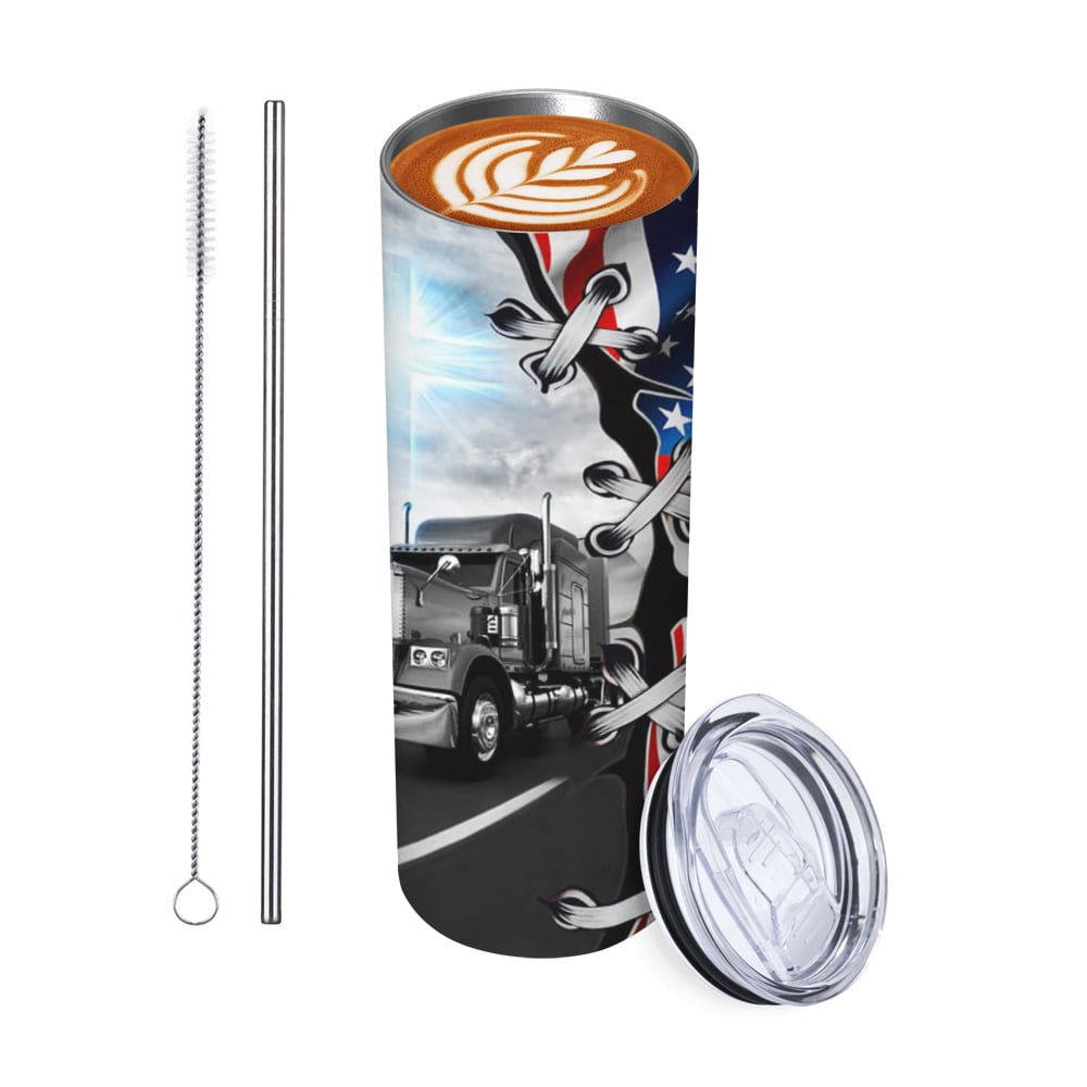 Truck Trucker Jesus Take The Wheel 20oz Coffee Mug Cup,Stainless Steel ...