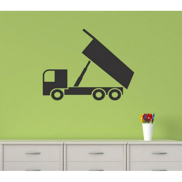 Truck Wall Decor Sticker Unloading Dump Boys Room Wall Art Decals 23x18 ...