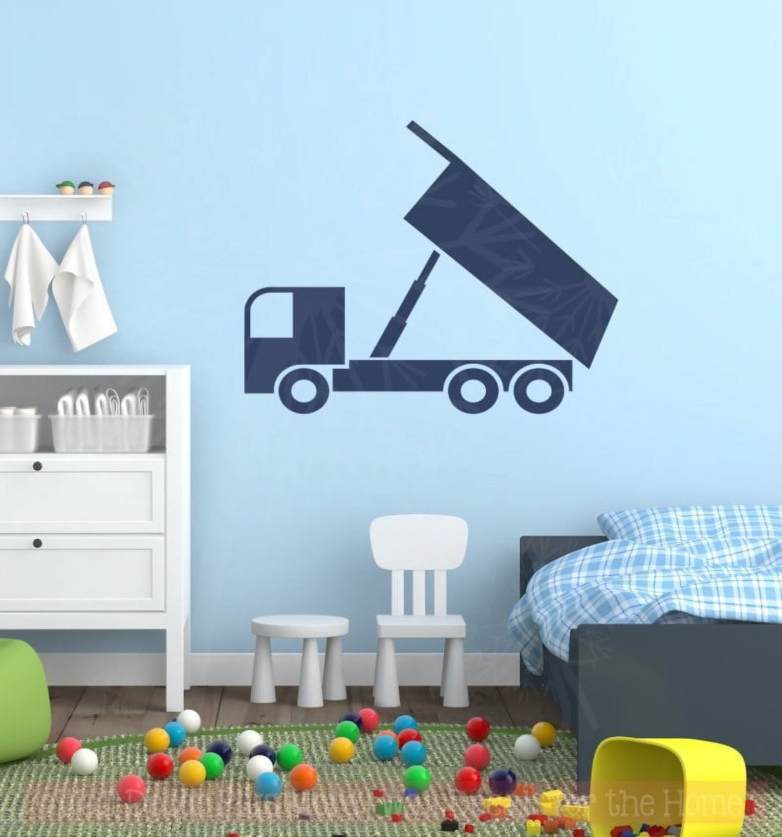 Truck Wall Decor Sticker Unloading Dump Boys Room Wall Art Decals 23x18 ...