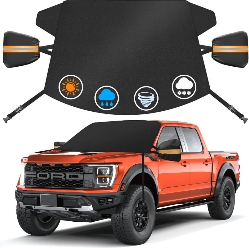 Truck Windshield Cover for Ice and Snow - 600D Large Windshield Snow ...