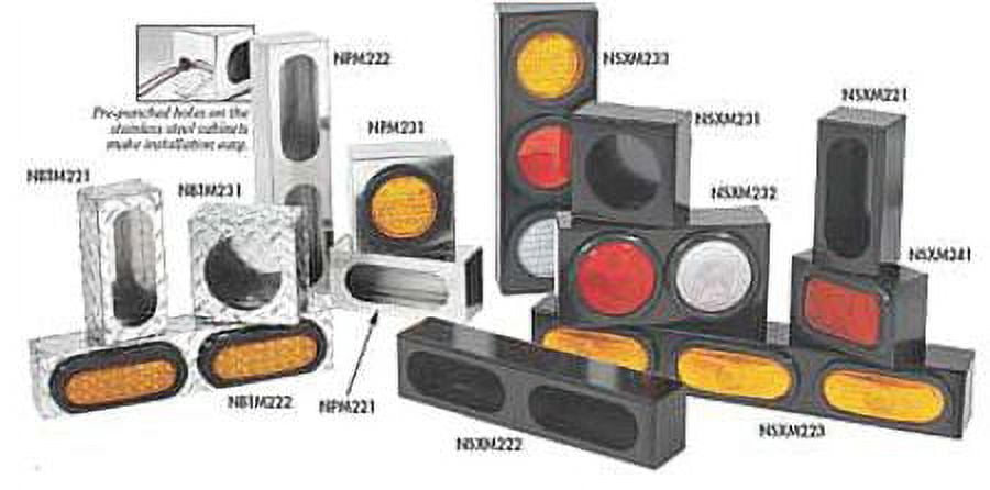 Truck and Trailer Light Box,For 4"Round Truck,Trailer Lights,Black ...