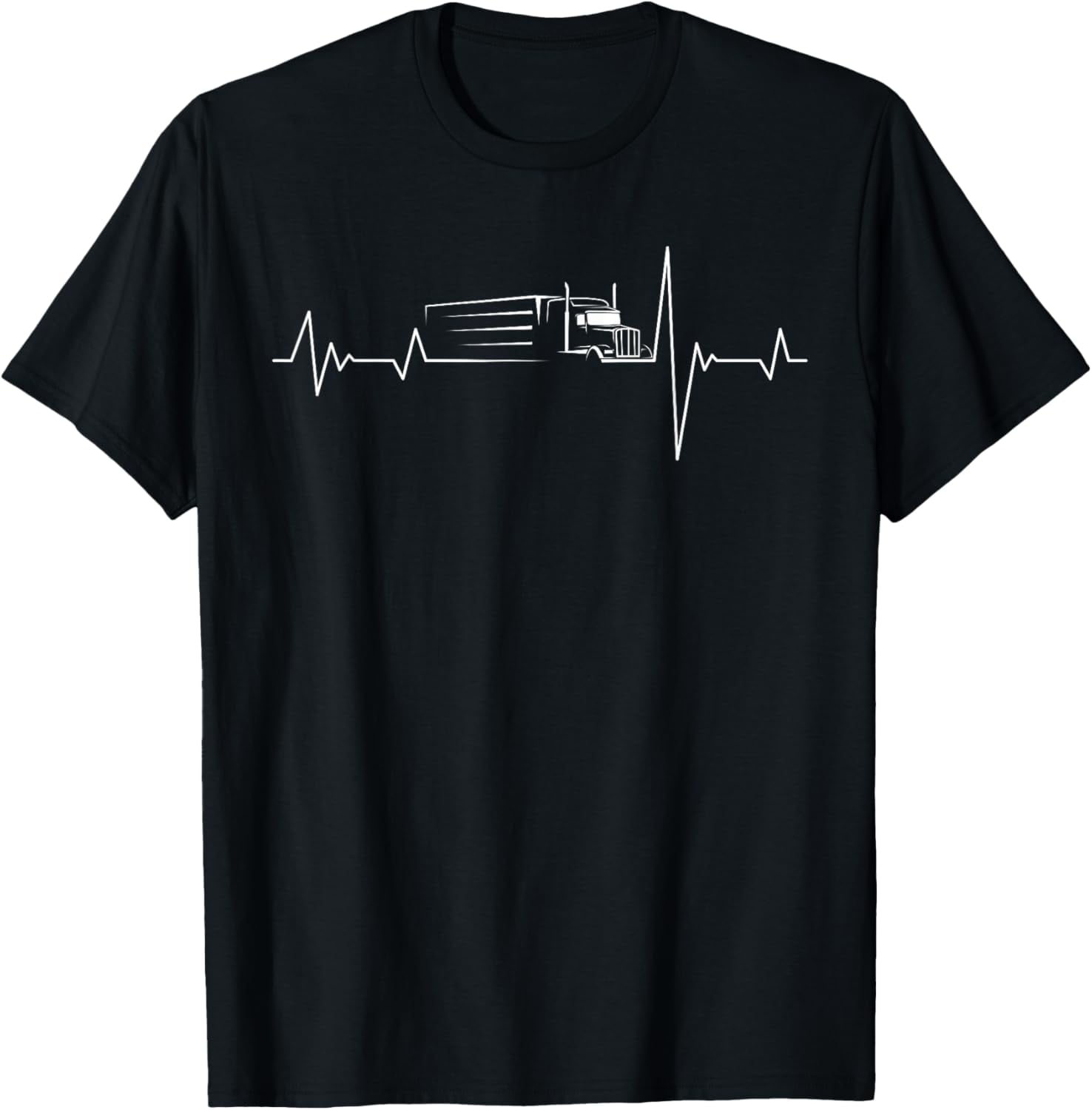 Truck driver heart beat 18 wheeler semi-trailer tractor T-Shirt ...
