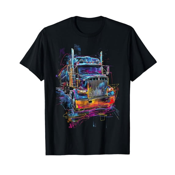 Trucker American Flag Big Rig Semi-Trailer Truck Driver T-Shirt ...
