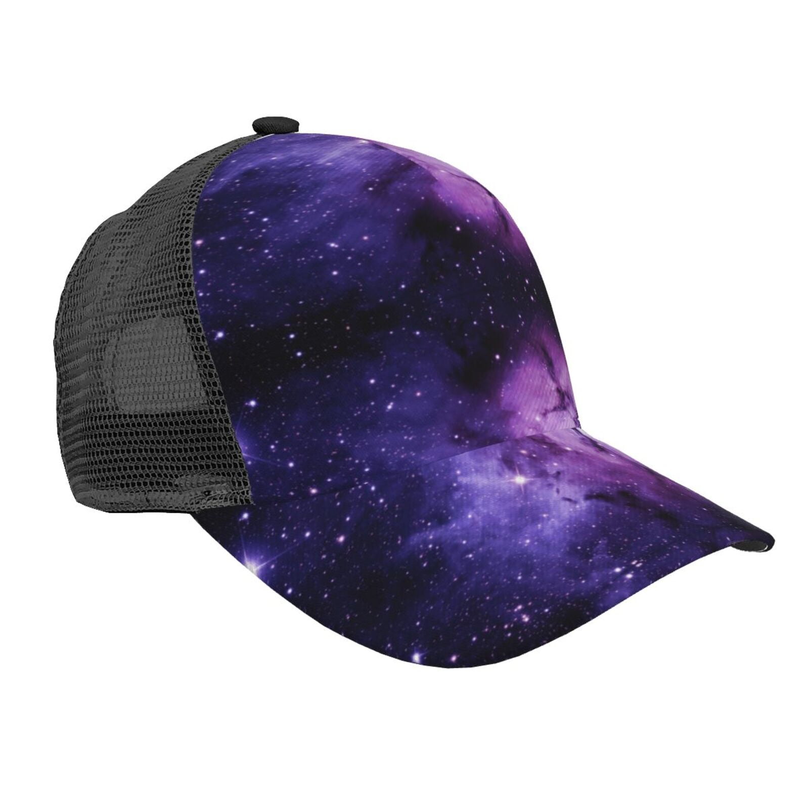 Trucker Hat Galaxy Stars Purple Structured Mesh Baseball Cap Adjustable ...