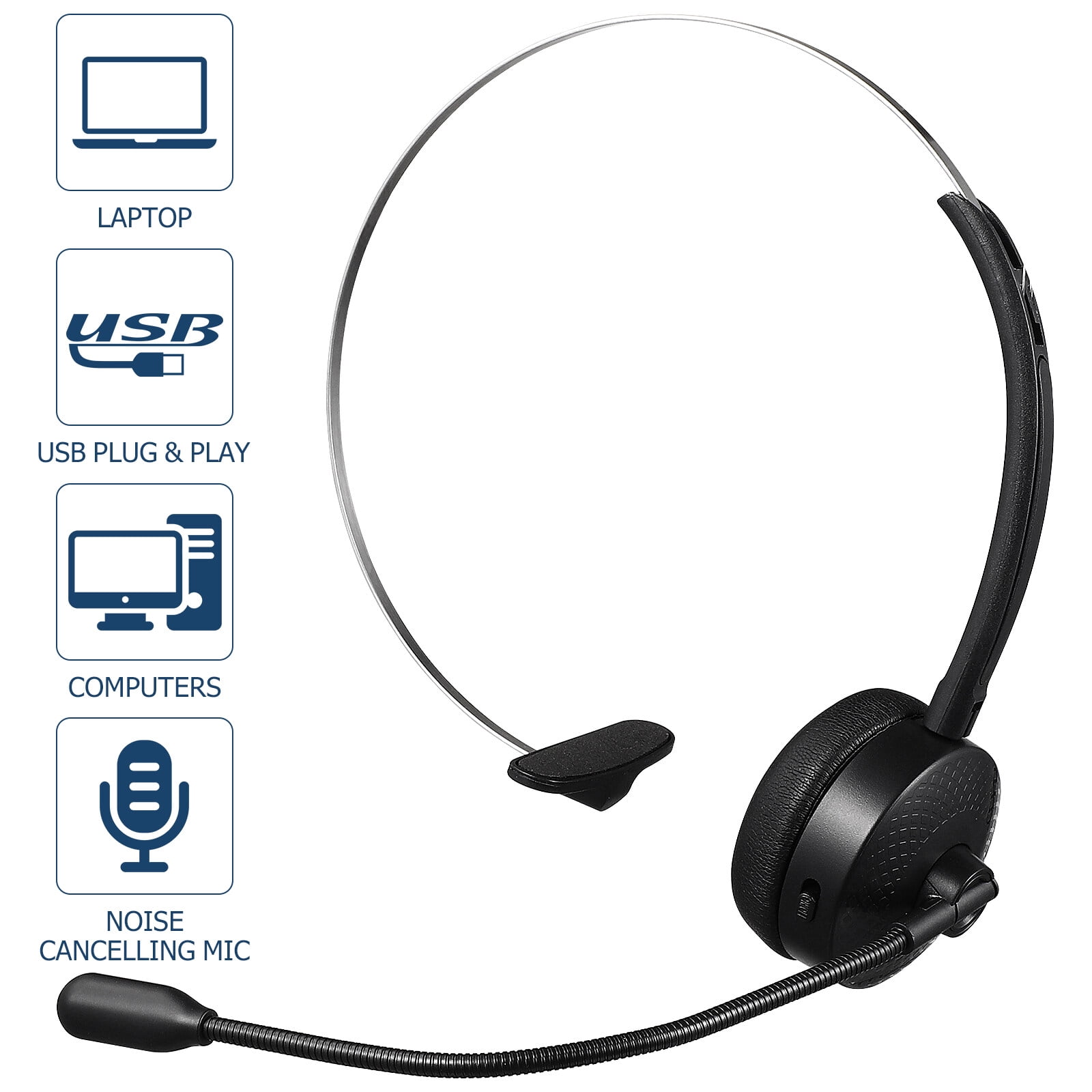 Trucker Headset 5.0 with Microphone Noise Cancelling Wireless Phone ...