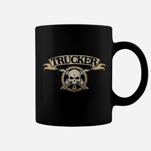 Trucker Skull Crossbones Badge Coffee Mug - Walmart.com