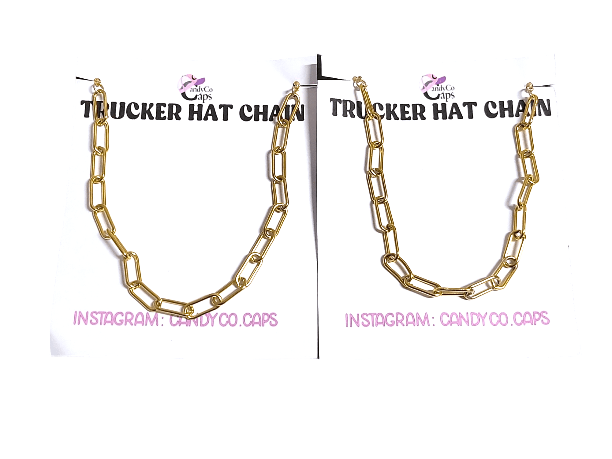 Trucker hat chain hat bar gold link diy Cap chains. Cap band. Hat band ...